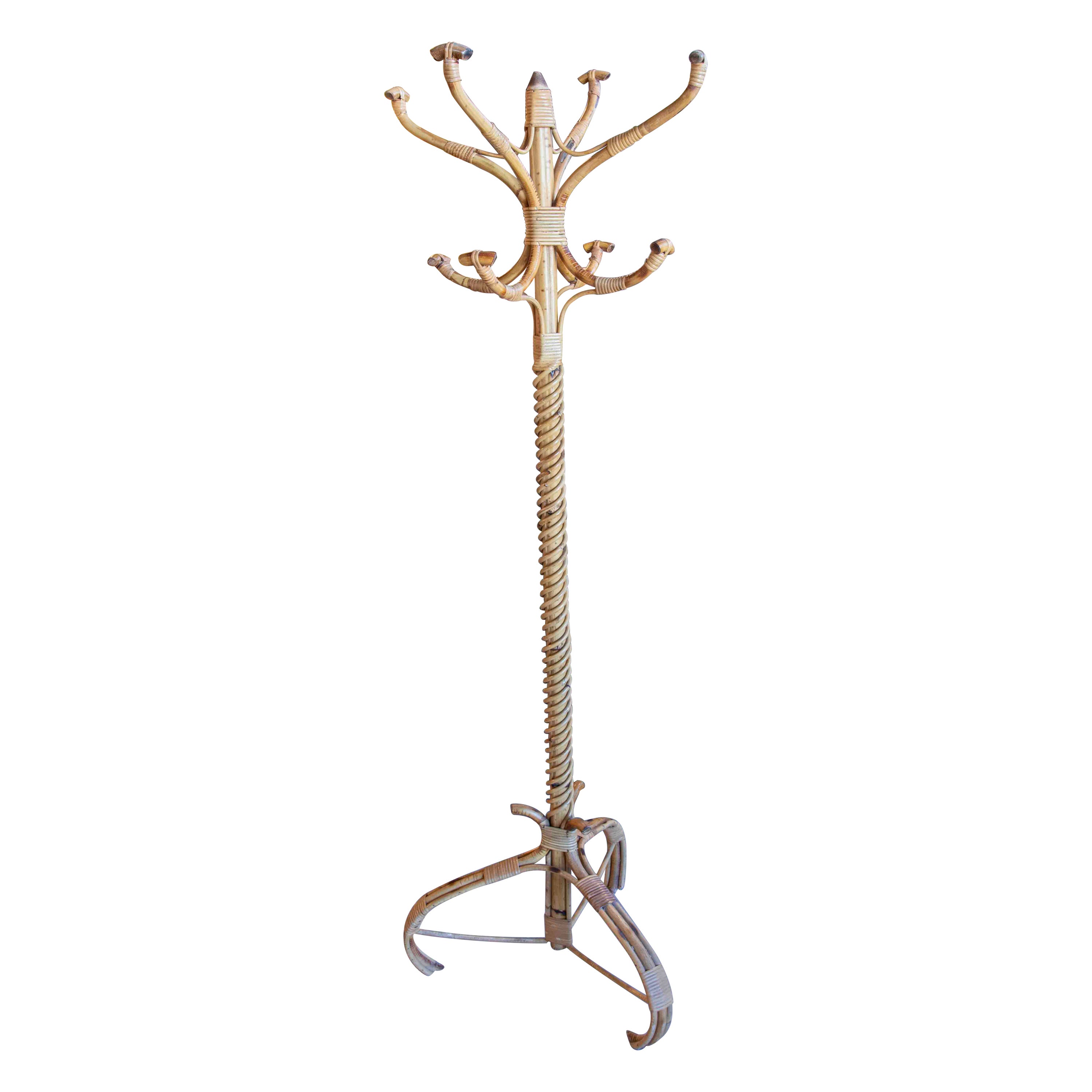 1970s Bamboo Hat and Coat Rack at 1stDibs | coat rack bamboo