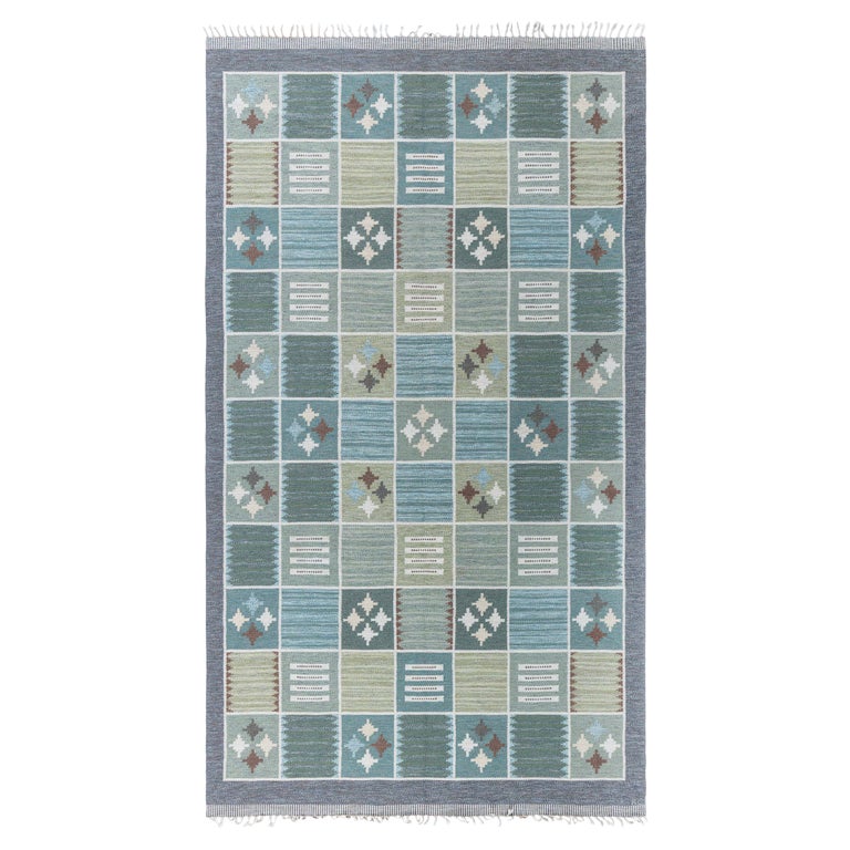 Collection Vintage Swedish Flat Woven Rug by Rakel Carlender For Sale ...