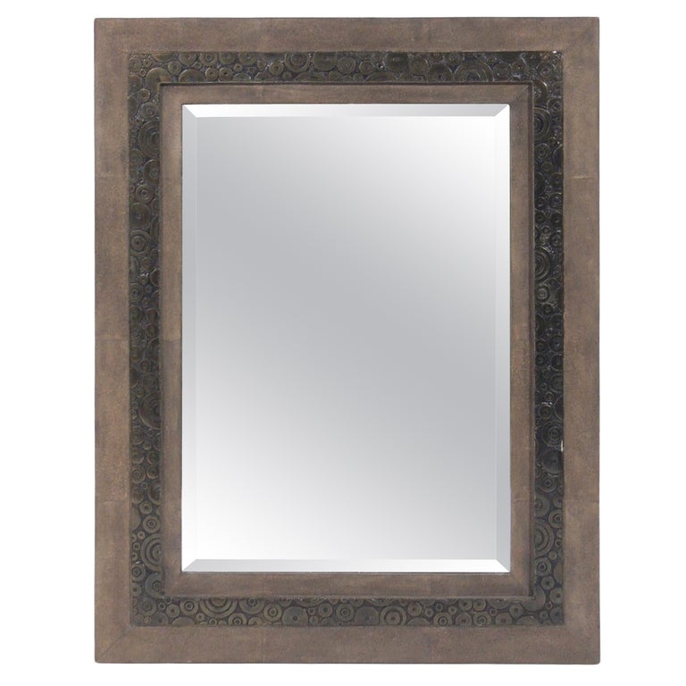 Shagreen and Bronze Mirror by R and Y Augousti For Sale at 1stDibs