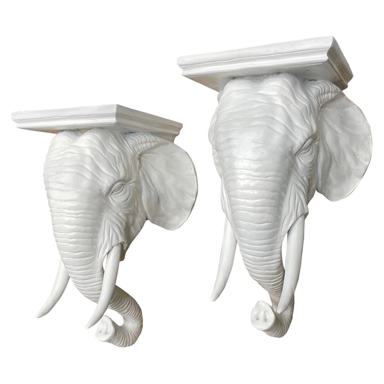 Midcentury Sculptural Elephant Form Wall Shelves For Sale at 1stDibs