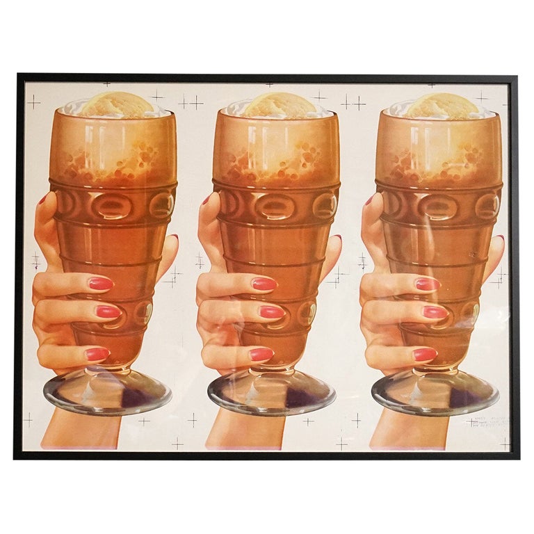 Vintage American Diner Advertising Designs - Coke Float, 1950s Mid ...