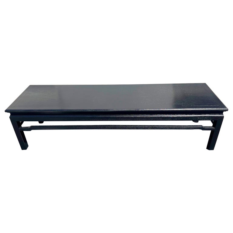 1970s Ebonized Asian Modern Long Coffee Table For Sale at 1stDibs