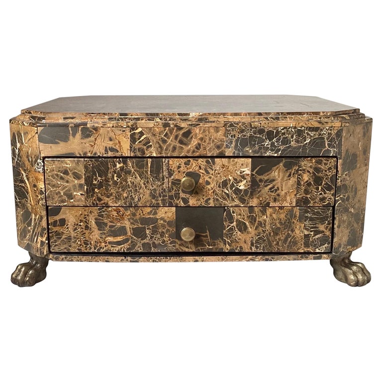 Chic Hard Stone Table Box, Attributed to Maitland Smith For Sale at 1stDibs