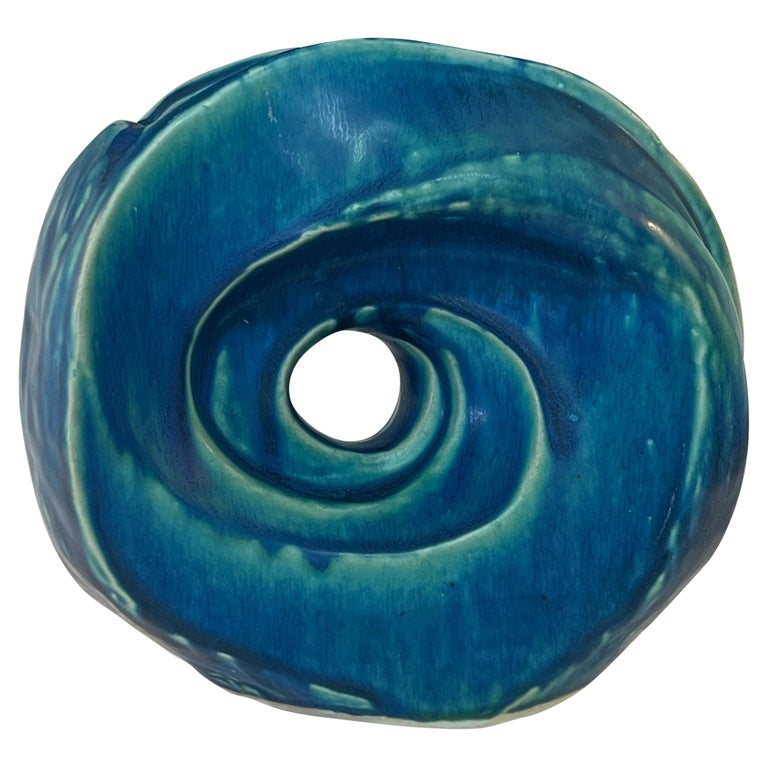Modernist Art Deco Swirl Ceramic Vase For Sale at 1stDibs