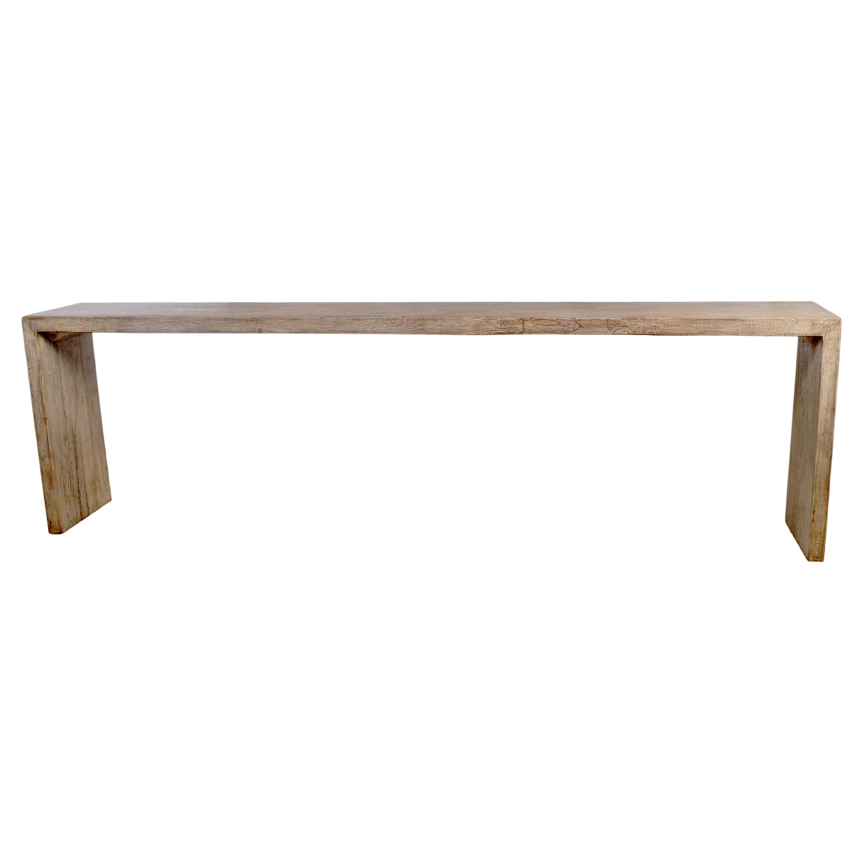 Minimalist Provincial Serving Table in Reclaimed Elm For Sale at 1stDibs
