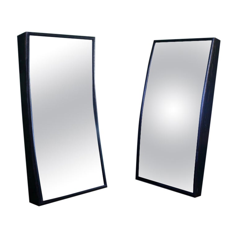 Pair of Glass Optical Distortion Carnival Fairground Mirrors Concave ...