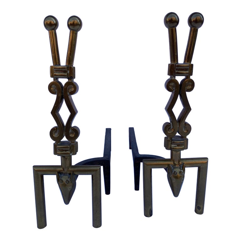 Brass India Andirons For Sale at 1stDibs