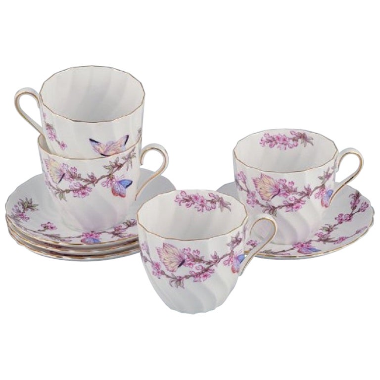 Tuscan, England, Bone China, Four Sets of Large Coffee Cups and Saucers ...