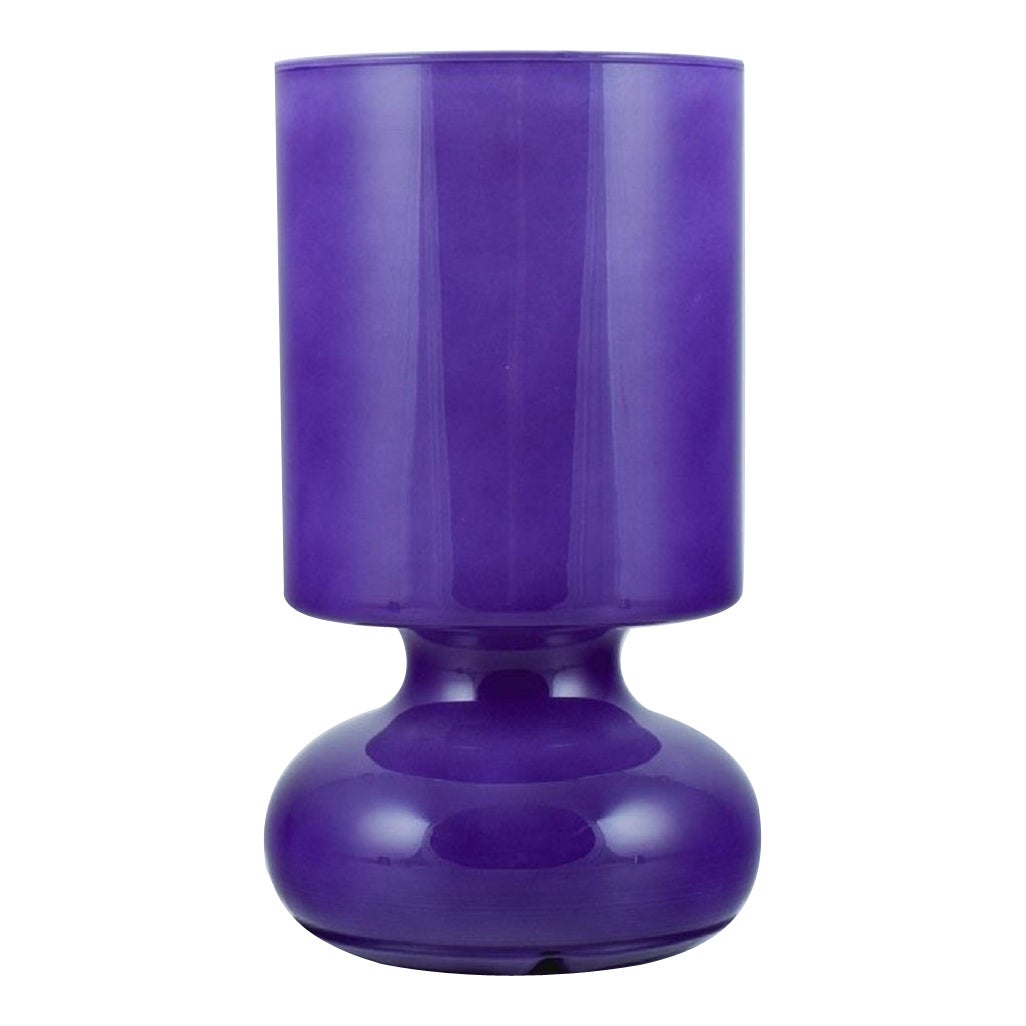 Unique Table Lamp in Handblown, Cut Glass on Bronze Base by Thaddeus ...