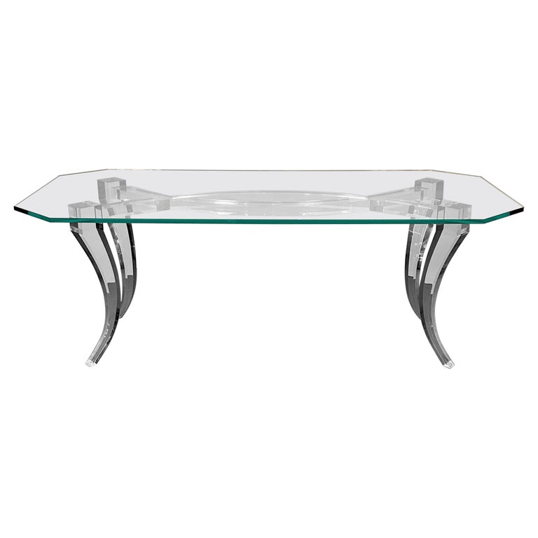 Modern Lucite and Glass Dining / Kitchen Table, American Designer ...