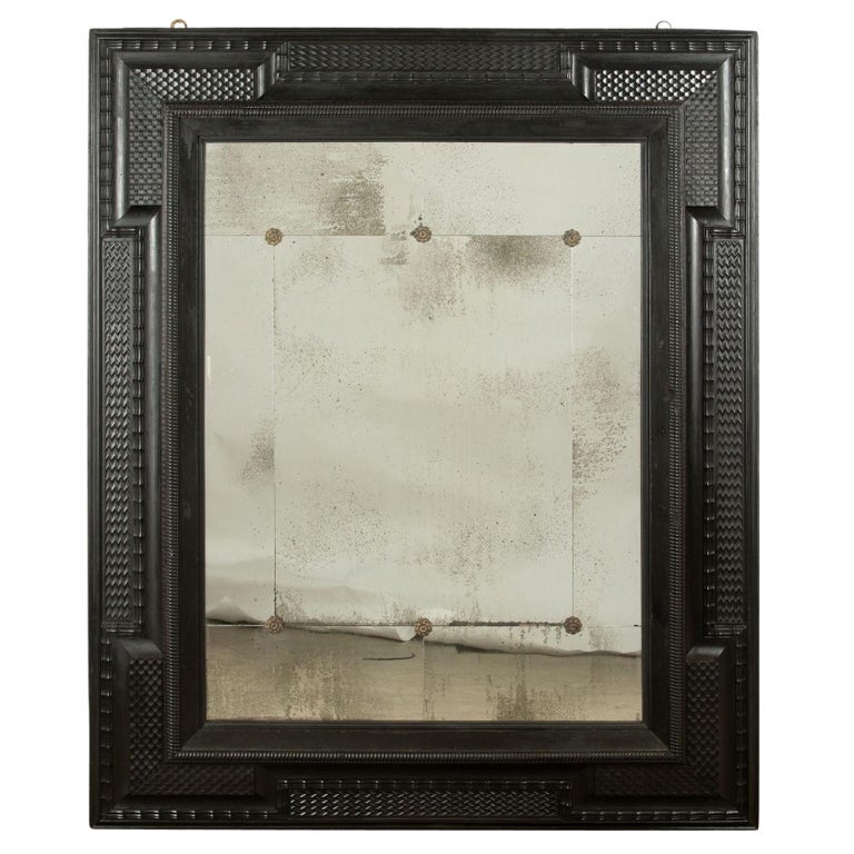Large 18th Century Italian Ebonised Ripple Framed Mirror For Sale at ...