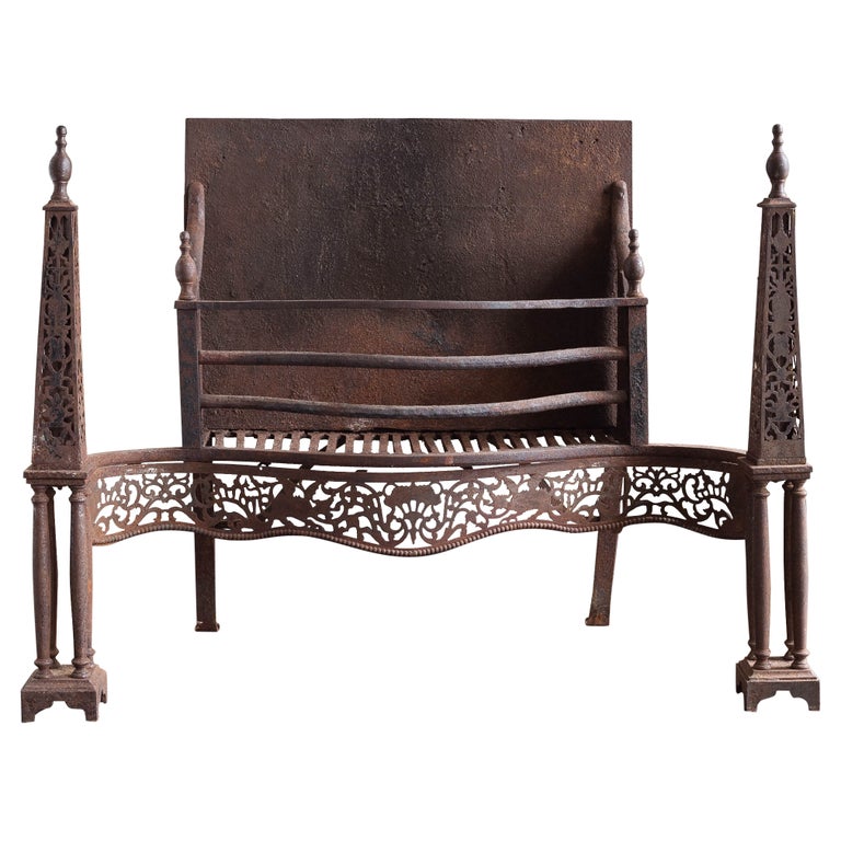 Large George III Wrought Iron Fire Grate For Sale at 1stDibs