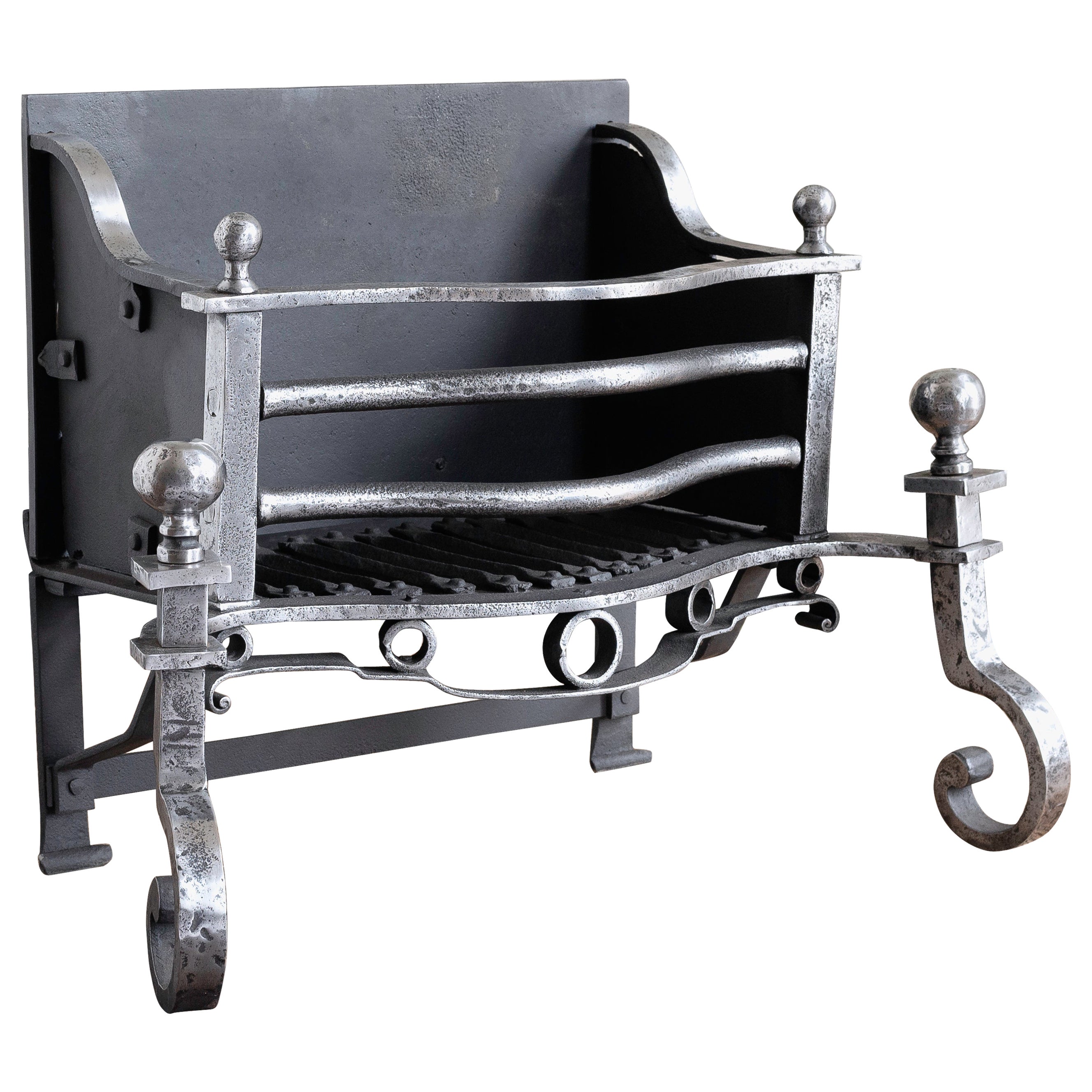 George III Wrought Iron Fire Basket For Sale at 1stDibs