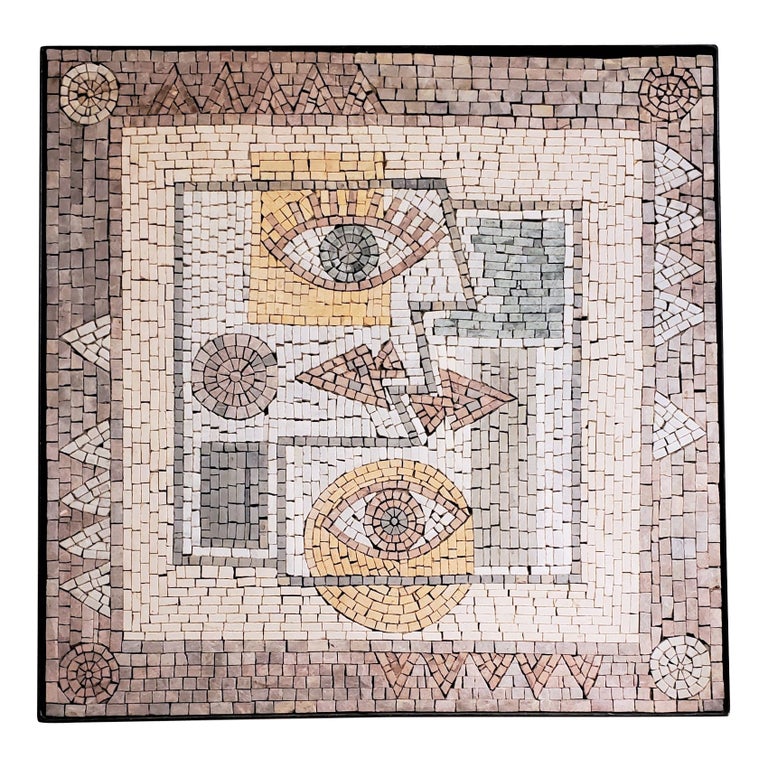 Late 20th Century Italian Abstract Mosaic Tile, Framed For Sale at 1stDibs