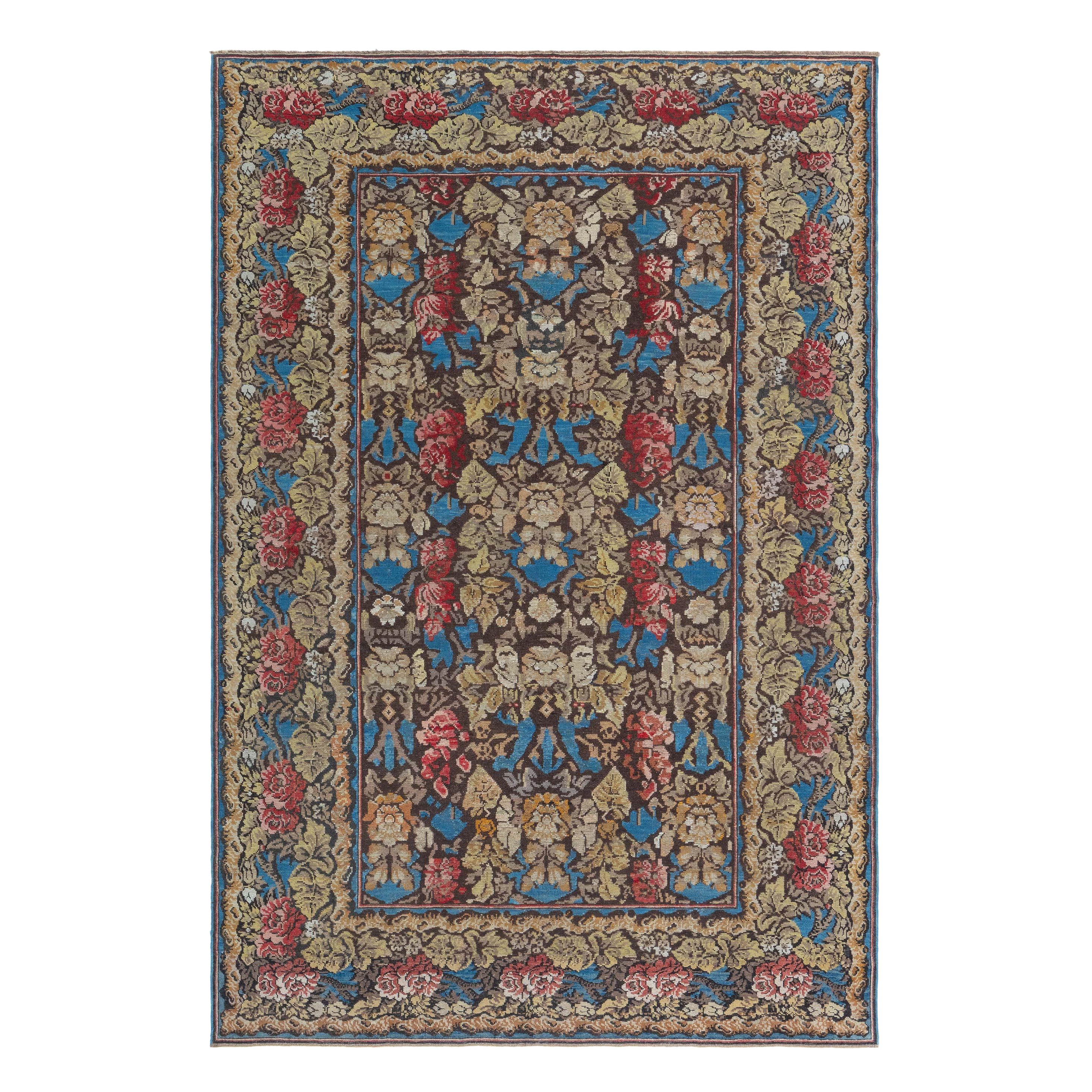 Antique Ukrainian Needlepoint Rug For Sale at 1stDibs