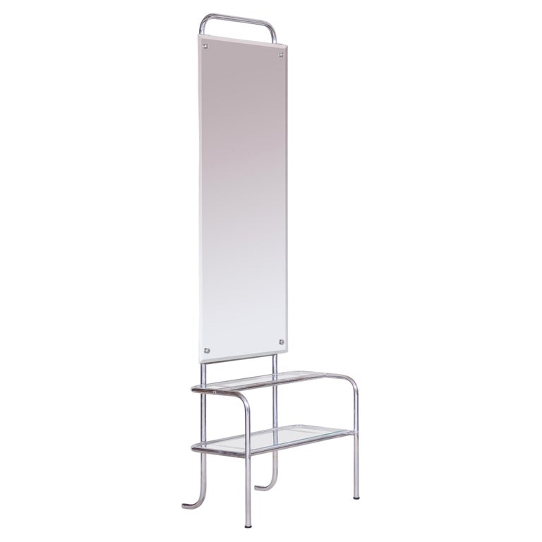 Restored Bauhaus Dressing Mirror, Chrome-Plated Steel, Czechia, 1930s ...