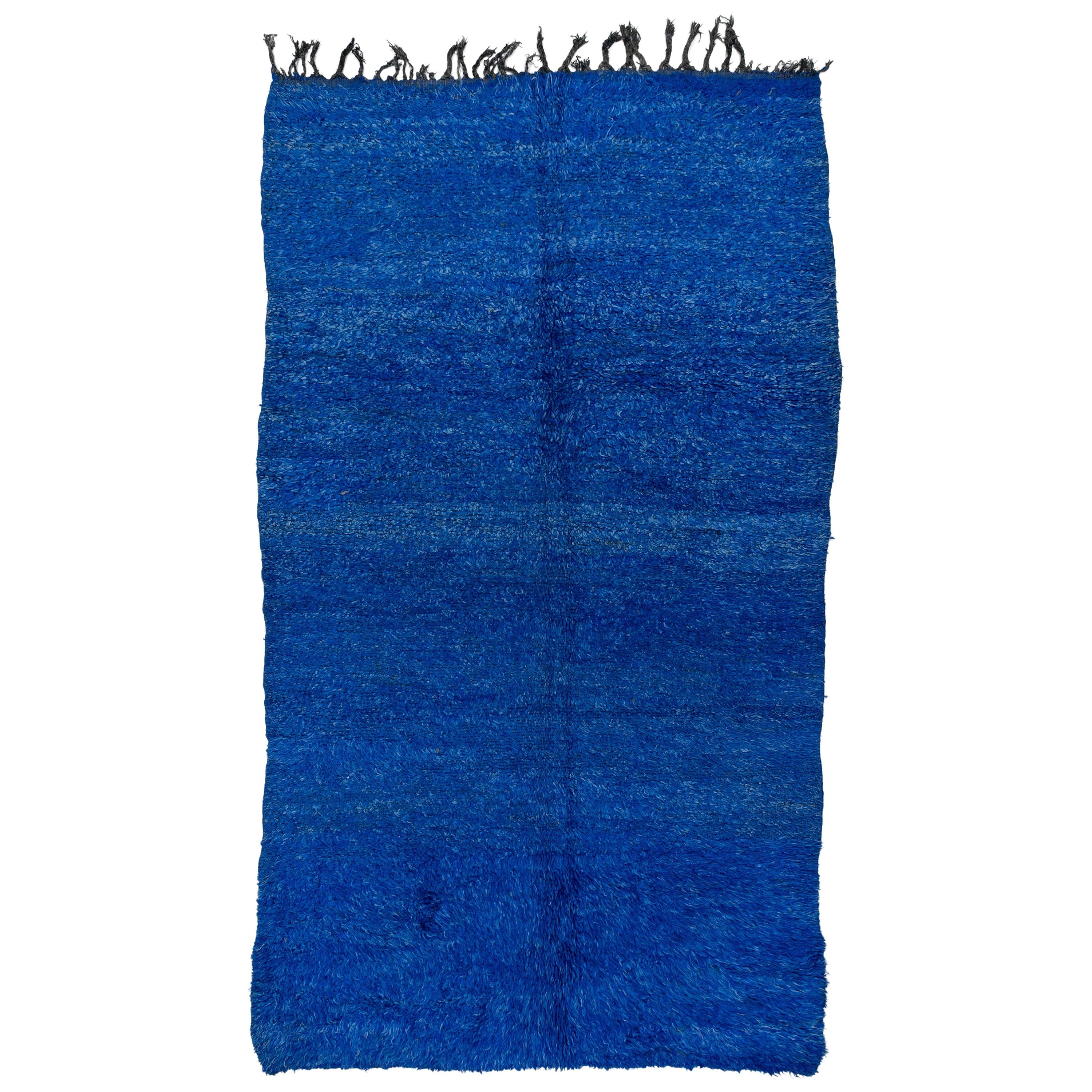 Vintage Deep Blue Beni Mrirt Rug For Sale at 1stDibs