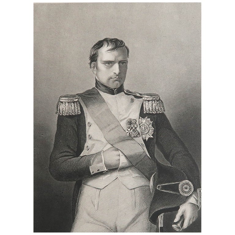 Impression ancienne d'origine, portrait de Napoléon Bonaparte, vers ...