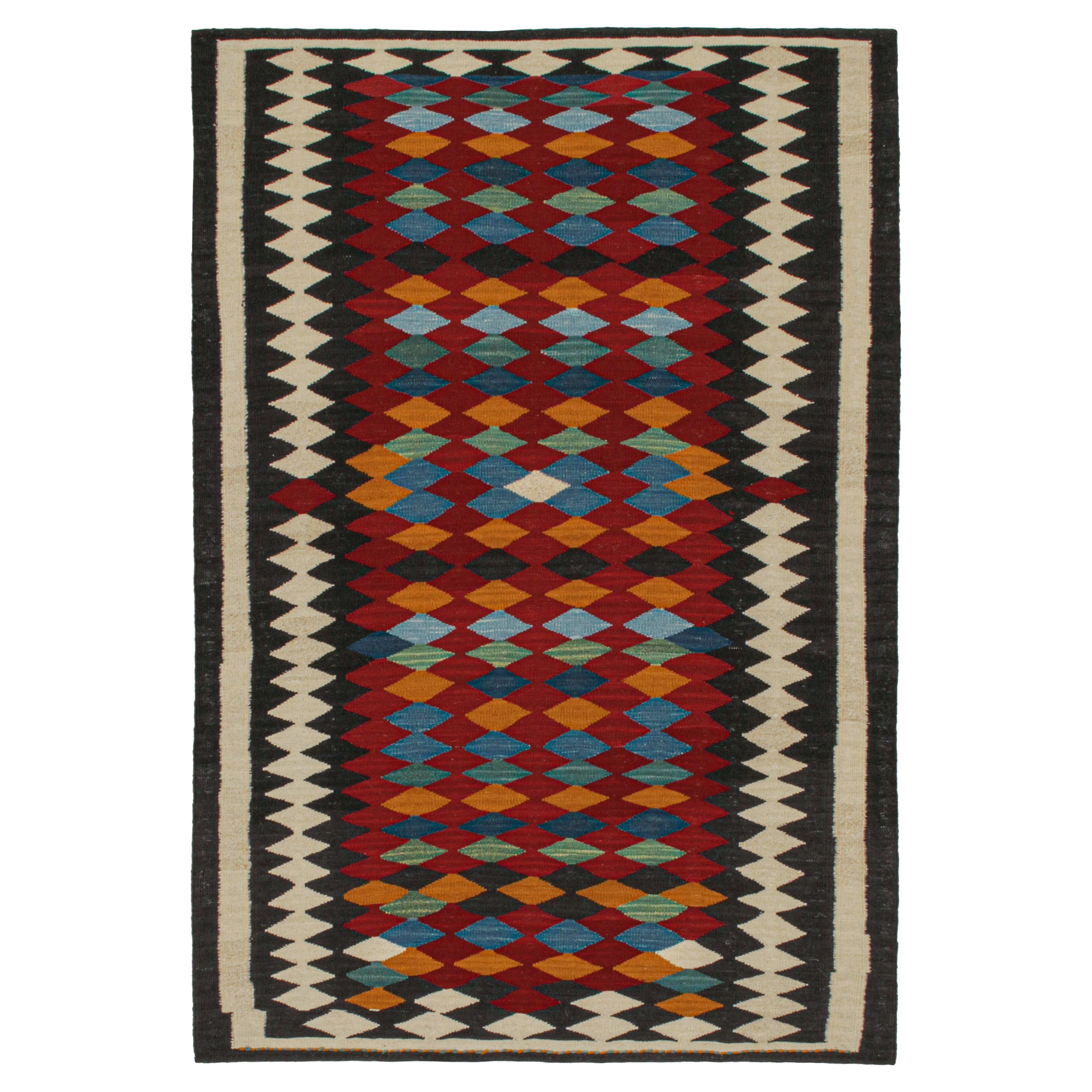 Vintage Karadagh Persian Kilim in Polychromatic Diamond Patterns by Rug ...