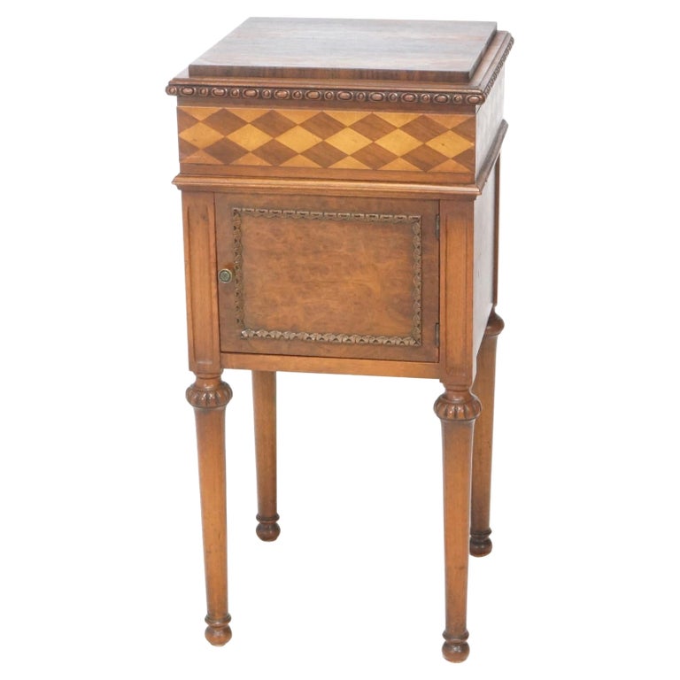 Antique Italian Style Circassian Walnut and Satinwood Marquetry Side ...