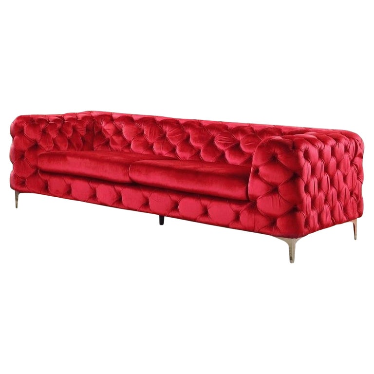 Chester 3 Seater Sofa, Red Wine Velvet New For Sale at 1stDibs