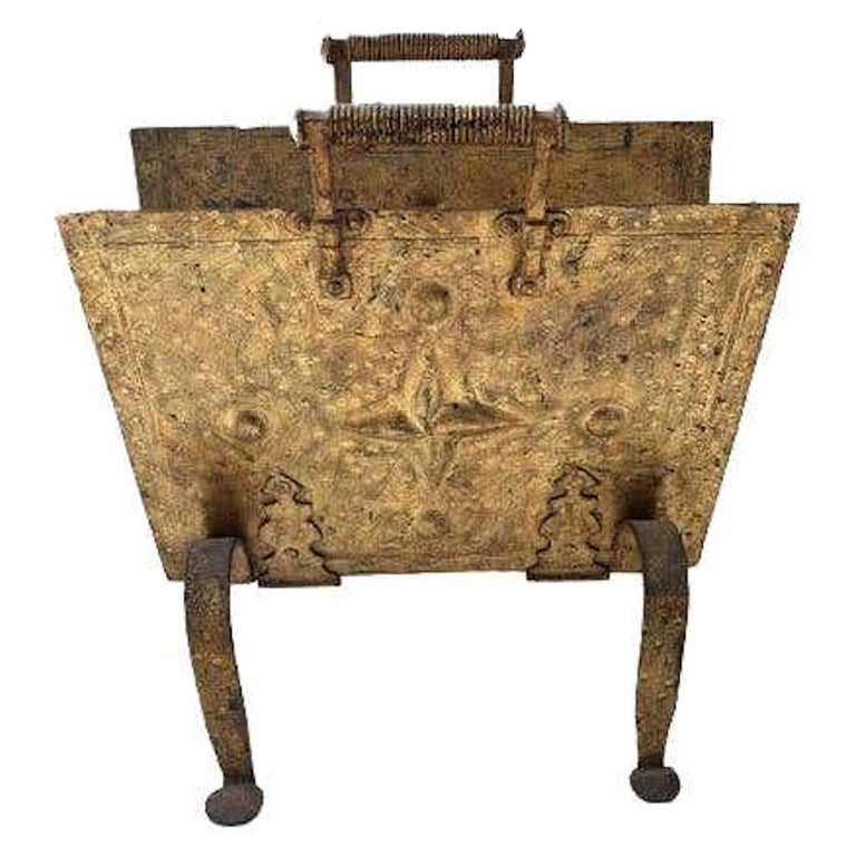 Gilded Iron Midcentury Magazine Stand For Sale at 1stDibs