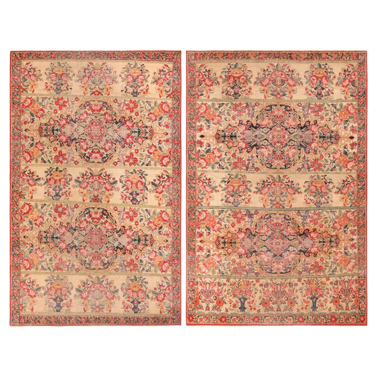Pair of Classic Antique Persian Kerman Rugs. 4 ft 3 in x 6 ft 6 in For ...