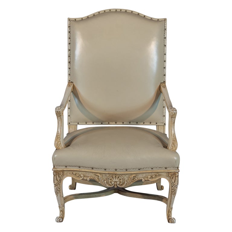 19th Century French Regency Style Oak Armchairs For Sale at 1stDibs