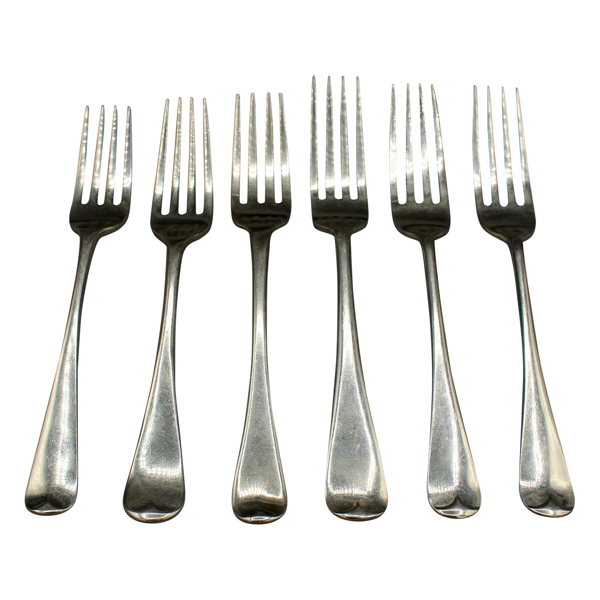 Set of Sterling Silver Hanoverian Dinner Forks For Sale at 1stDibs