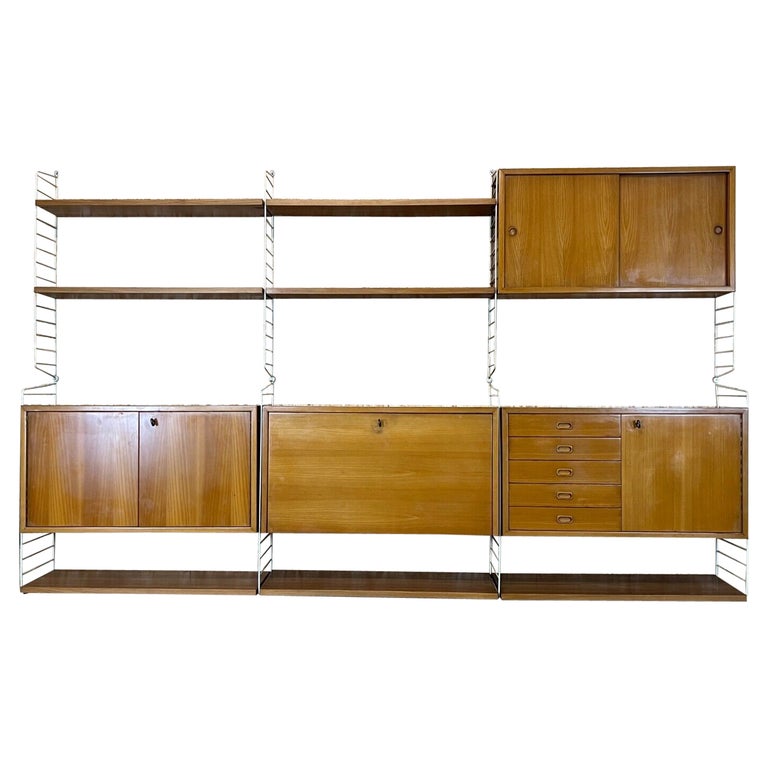 1960s/70s Teak String Shelf Module by Kajsa and Nils "Nisse" Strinning ...