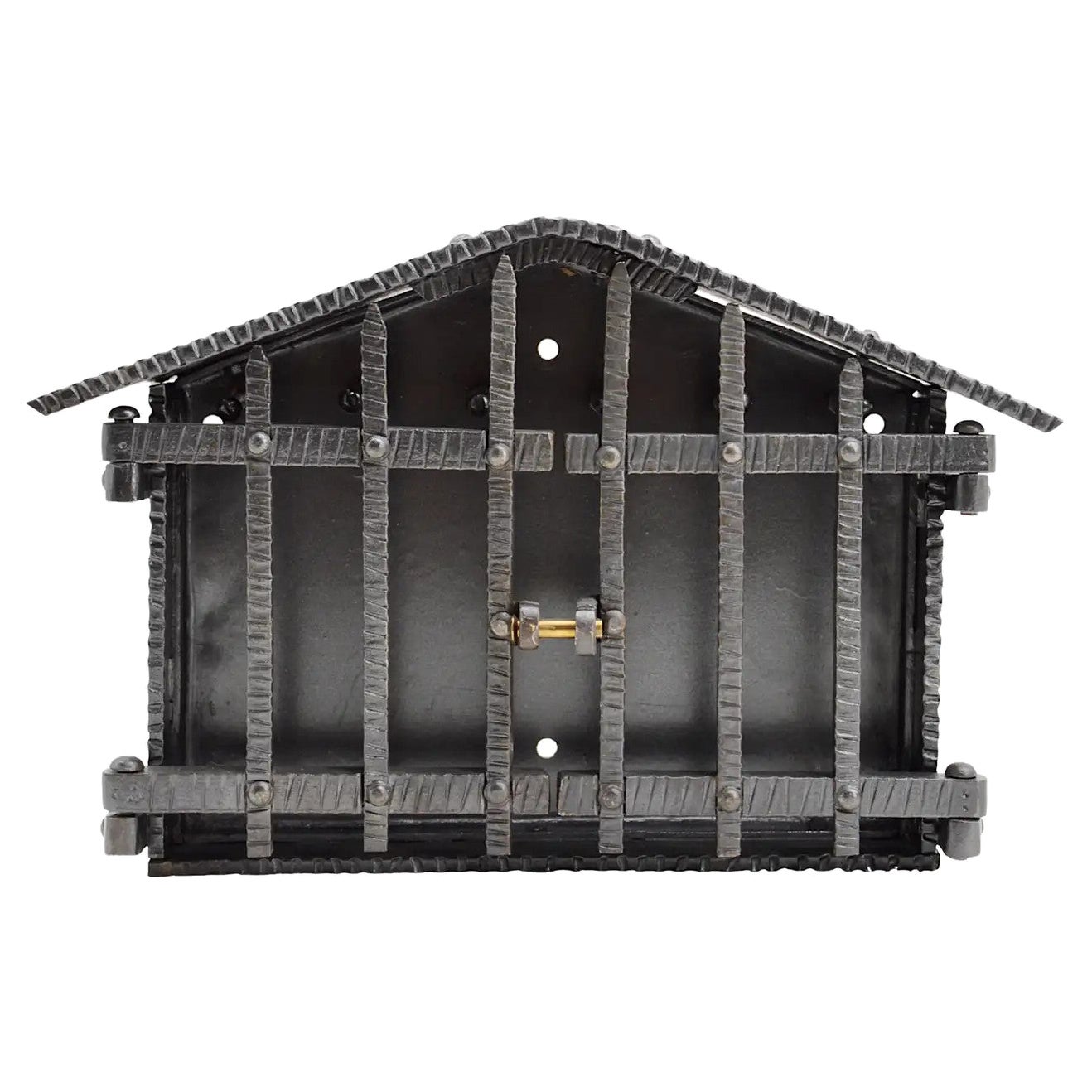 German Renaissance Revival Wrought Iron Strong Box with Lock Chain at ...