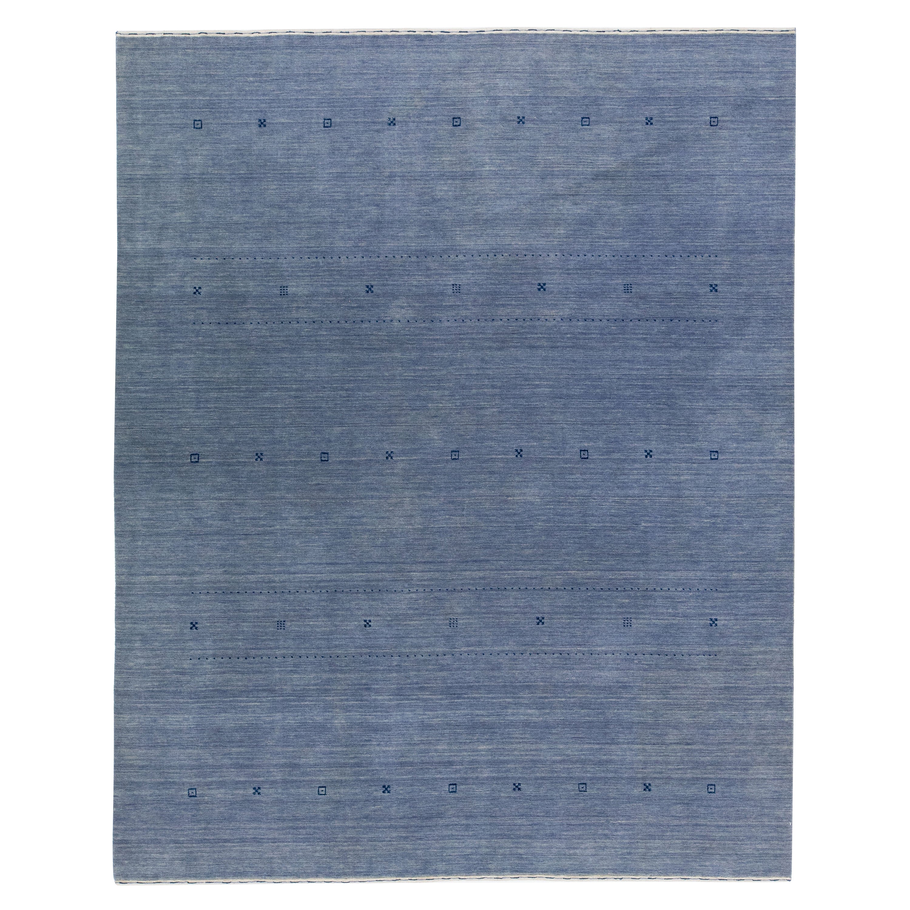 Minimalist Modern Gabbeh Style Wool Rug Handmade In Beige For Sale at ...