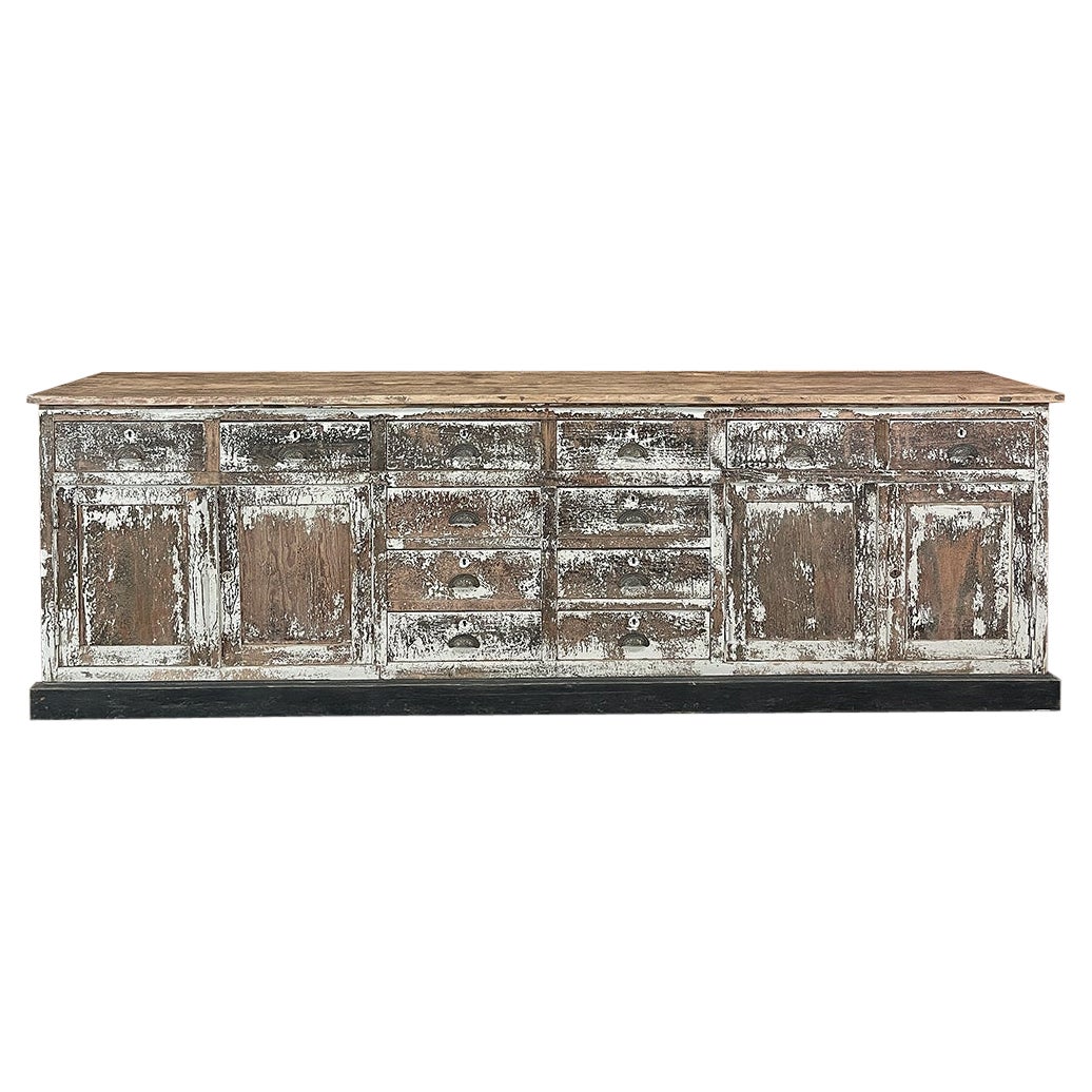 Vintage Turn of the Century Store Counter, Painted Front For Sale at ...