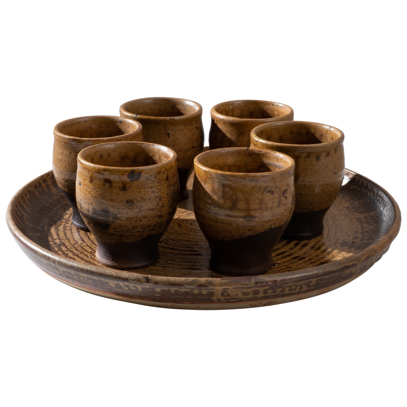 20th Century Belgian Set of Stoneware Cups at 1stDibs