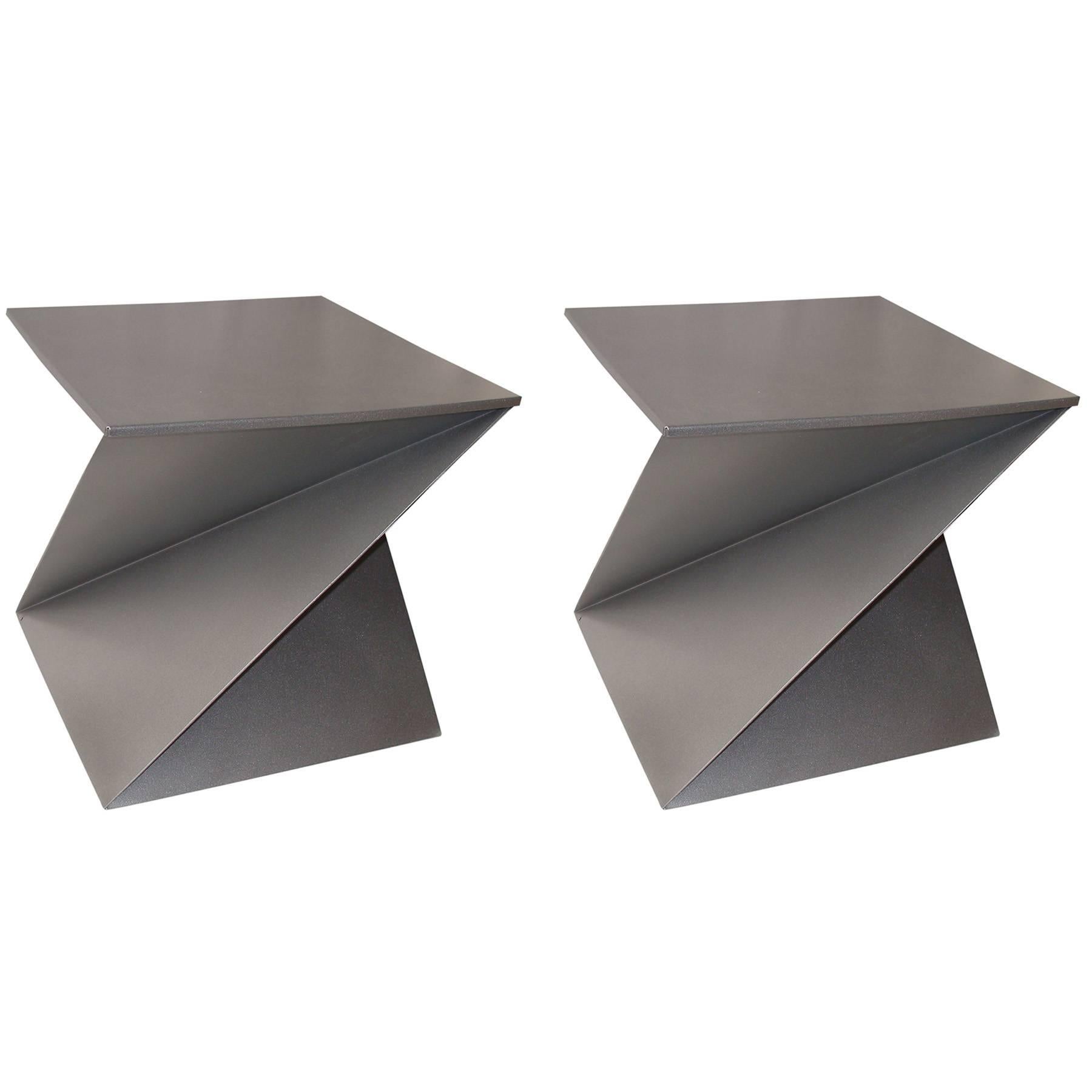 Pair of Origami Side Tables For Sale at 1stDibs