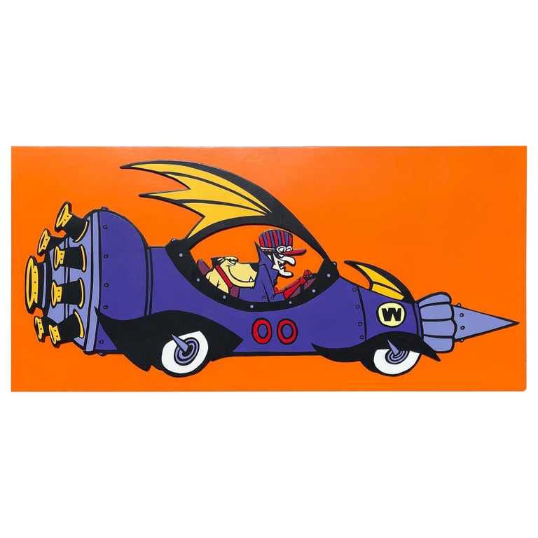 Dick Dastardly and Muttley Mixed Media Painting on Wood by David Travis For Sale at 1stDibs