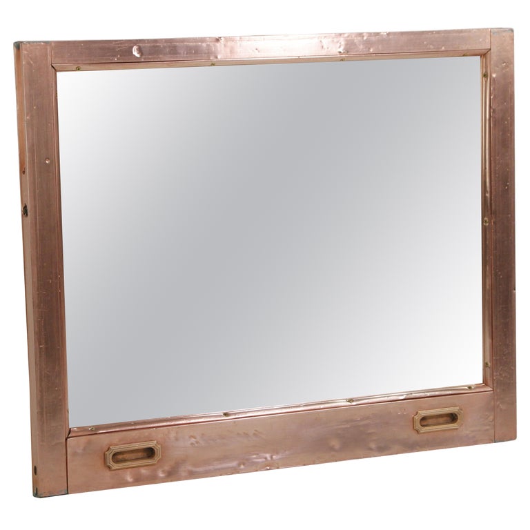 1912 Hotel McAlpin Copper Winder Frame Mirror For Sale at 1stDibs