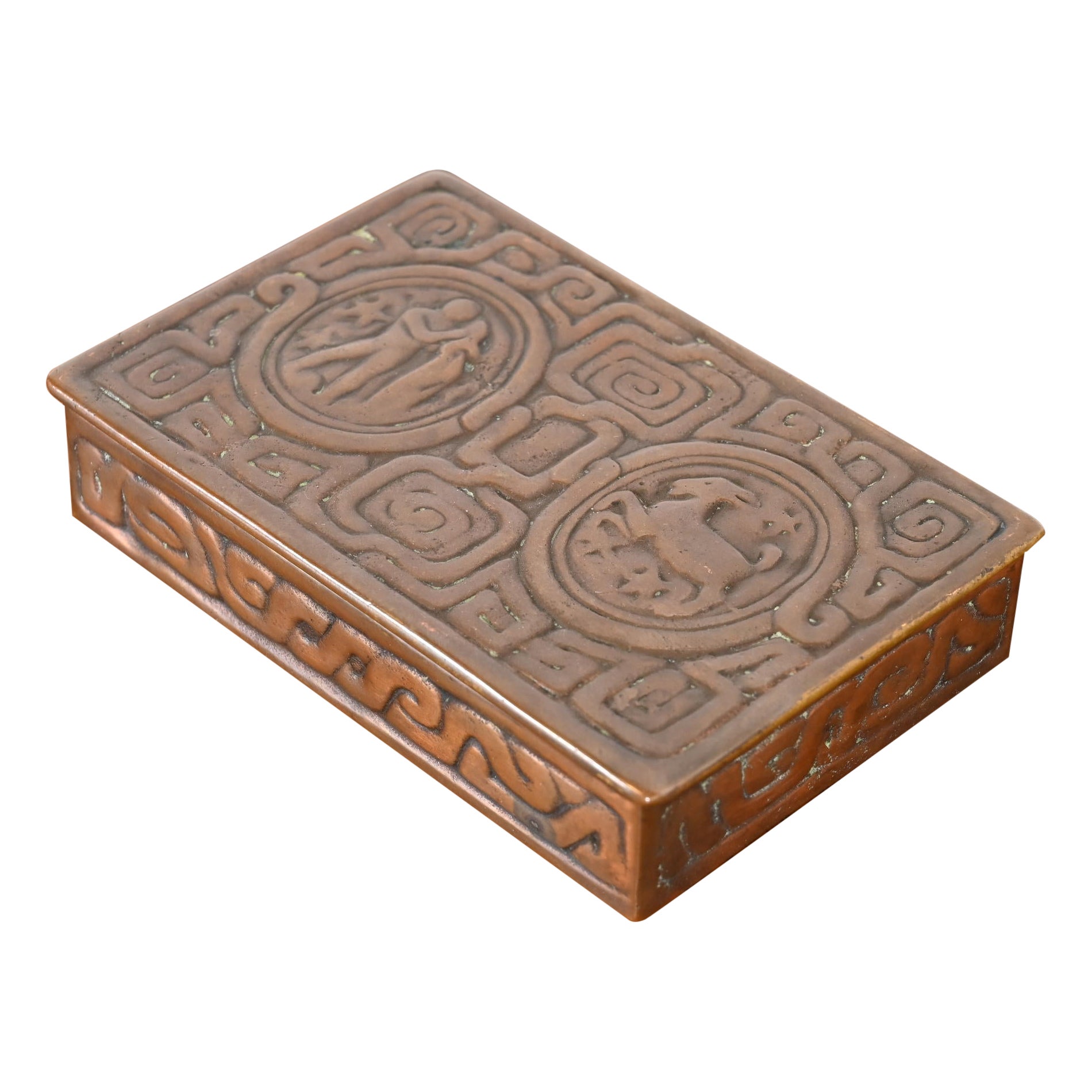 Tiffany Studios New York 'Zodiac' Bronze Box, circa 1910 For Sale at ...