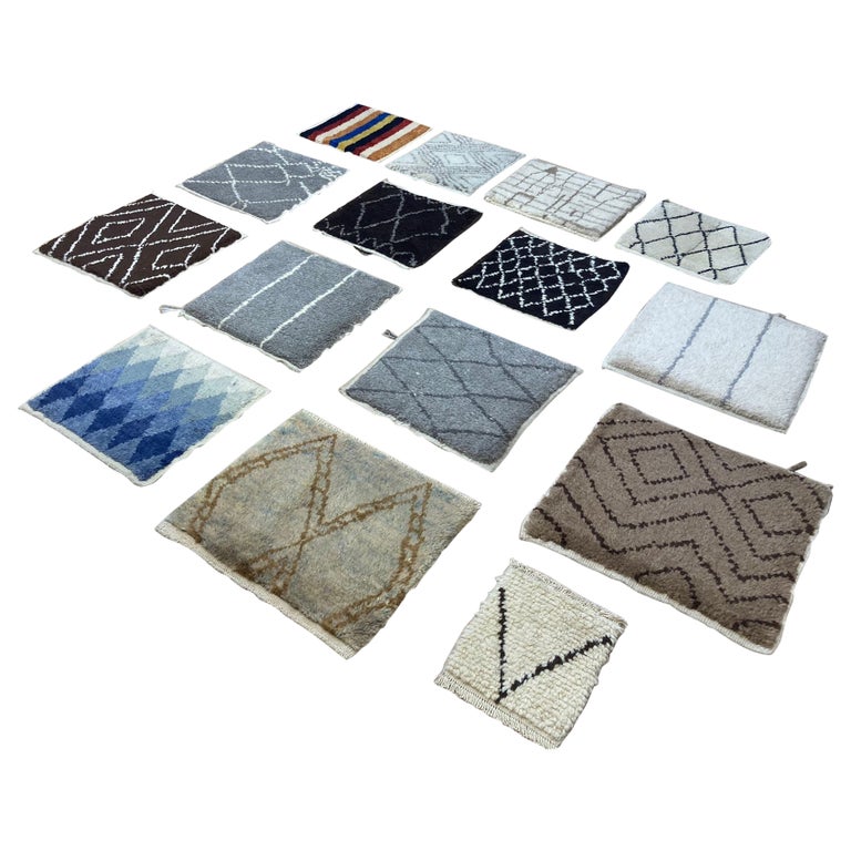 Handmade Sample Rug Made of Wool and Sample Natural Un-Dyed Wool Yarns ...