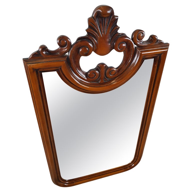 80s Mirror in Glass and Plywood For Sale at 1stDibs