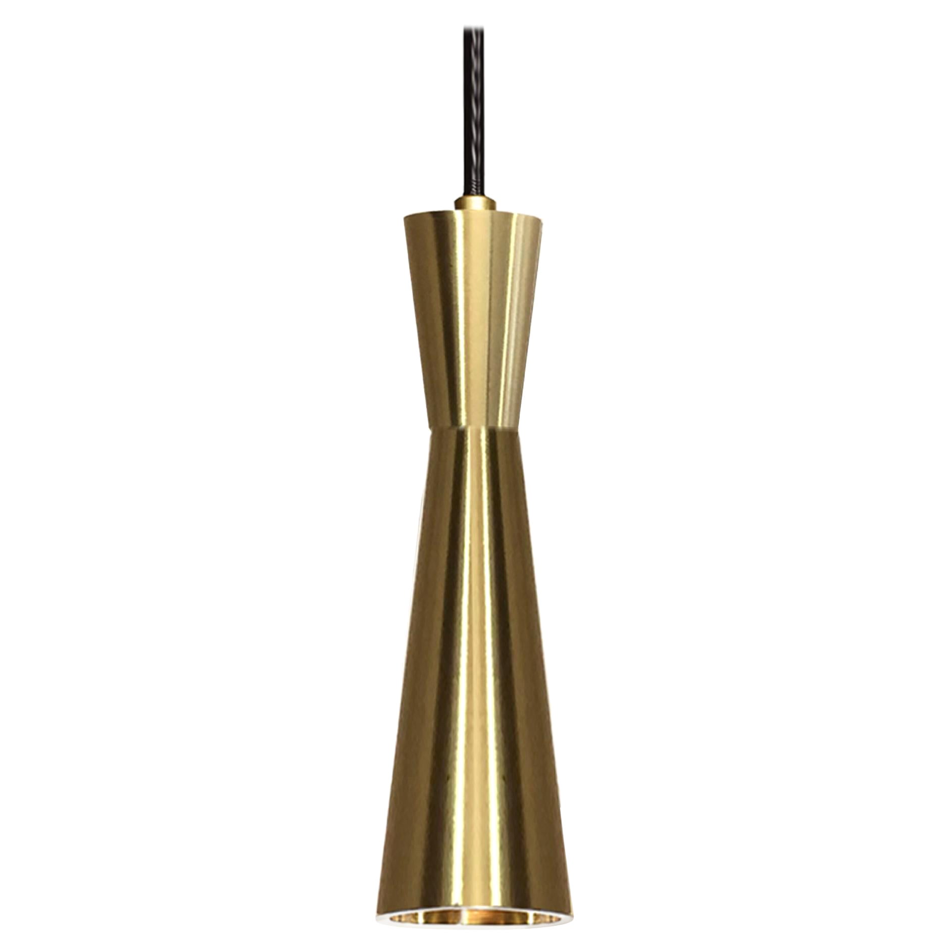 Cone Pendant Lamp, Medium by Marc Wood, Handmade Brass Lamp with GU10 ...
