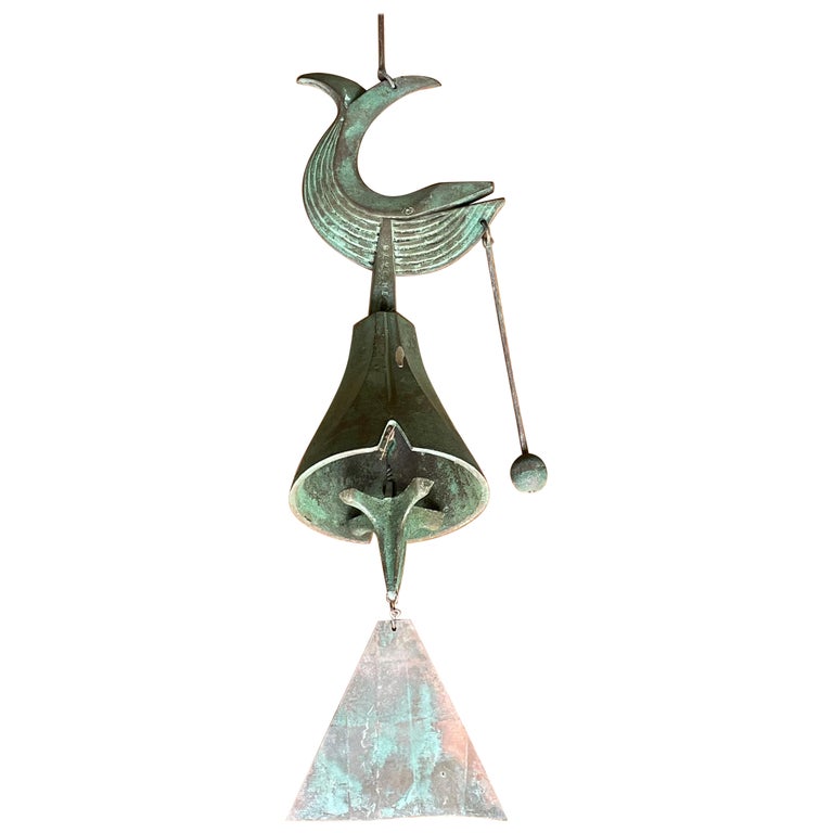 Midcentury Brutalist Bronze Wind Chime Bell "Save the Whale" by Paolo ...