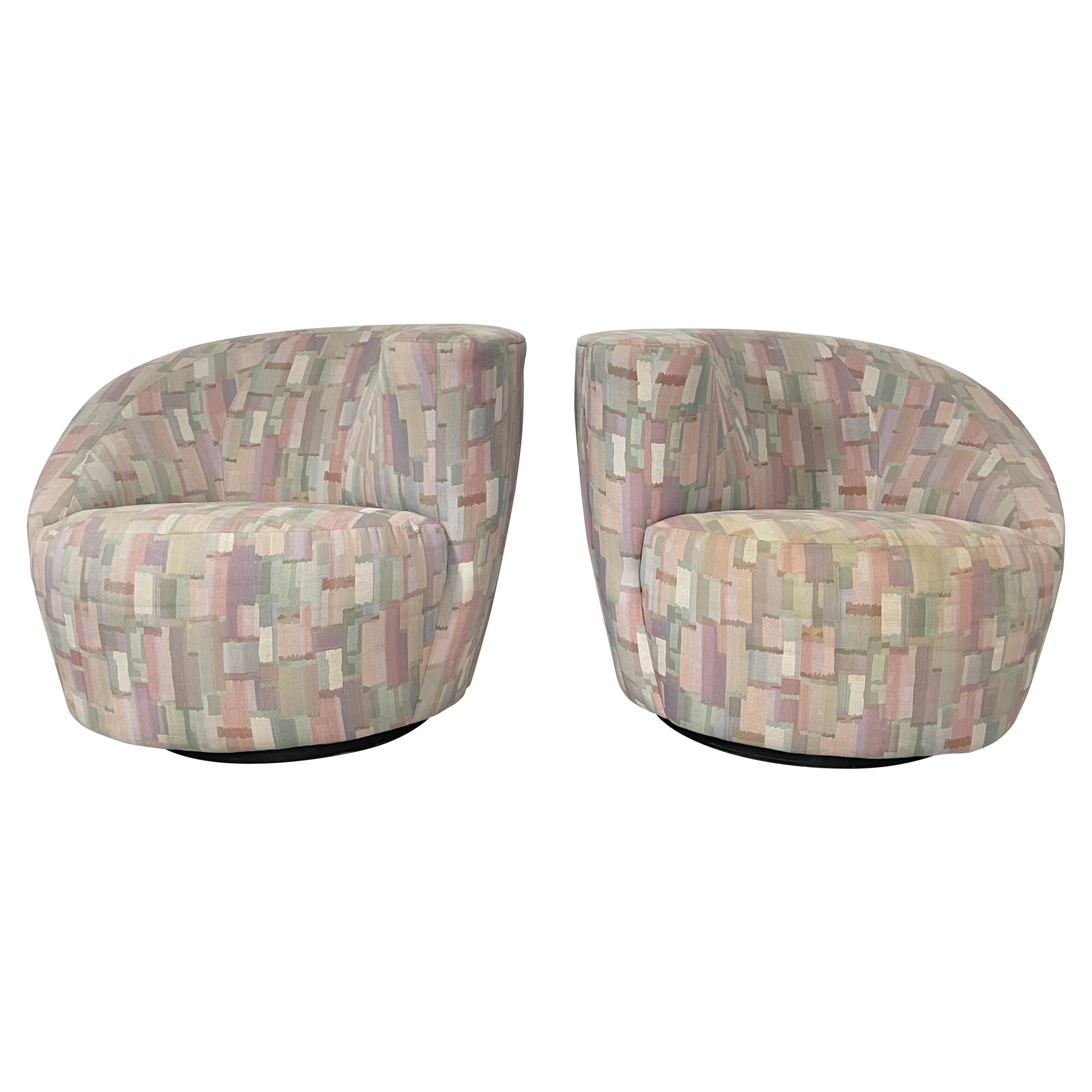 Pair of Vladimir Kagan Nautilus Lounge Chairs at 1stDibs