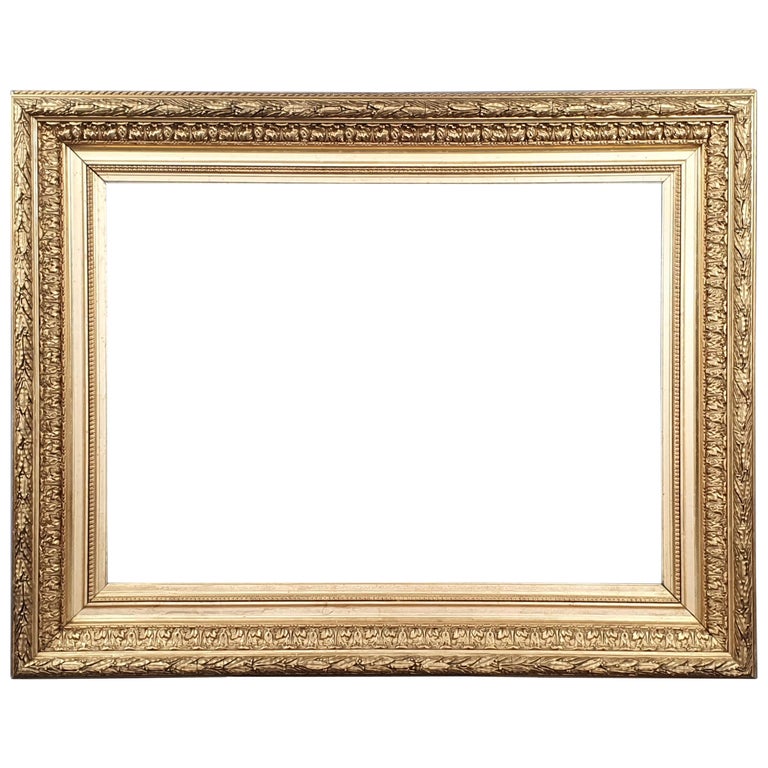 Large Napoleon III Frame in Wood and Gilded Stucco For Sale at 1stDibs