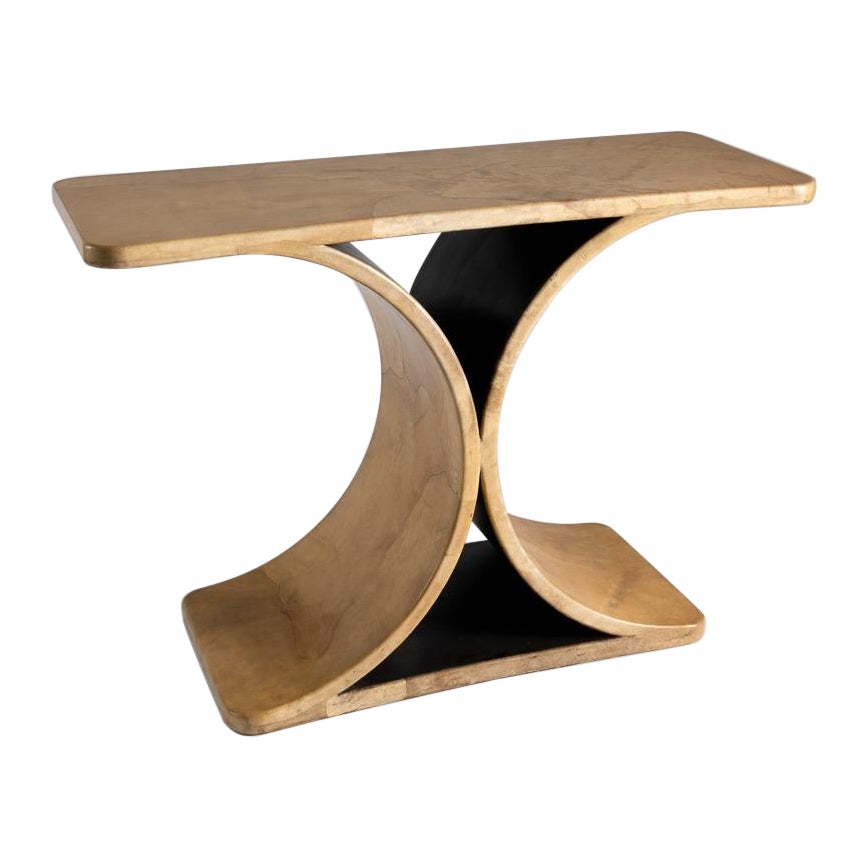 An American Modern White Murano Linen " Waterfall" Console Table, Karl ...