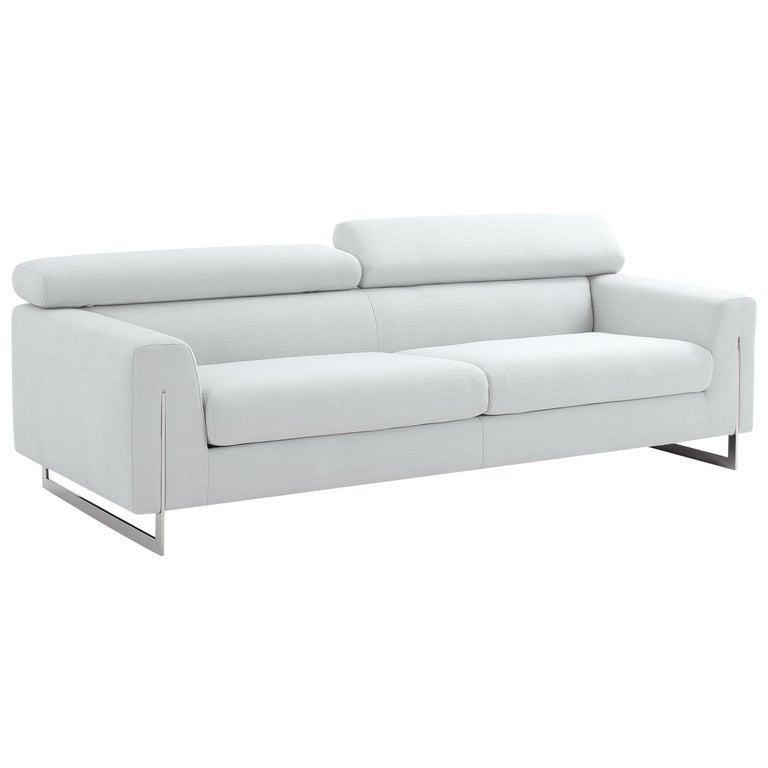 Pasargad Home Serena Modern Silver Sofa with Silver Leg For Sale at 1stDibs