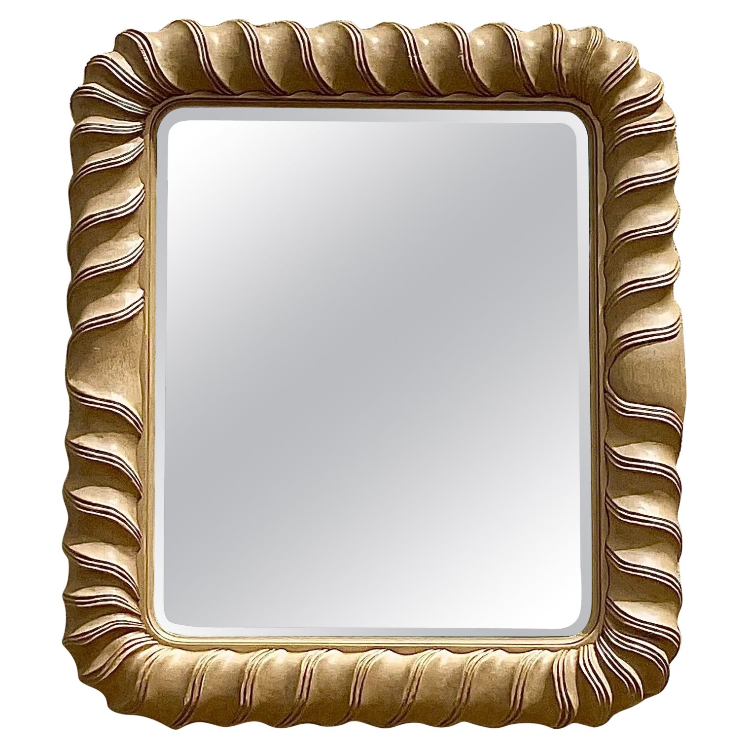 Vintage Coastal Bamboo Plank Double Door Wall Mirror For Sale at 1stDibs