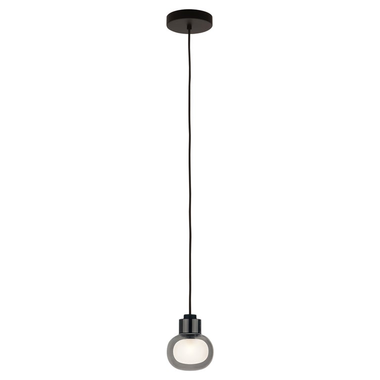 Contemporary Pendant Lamp 'Nabila 552.21' by Tooy, Black Chrome, Smoked ...