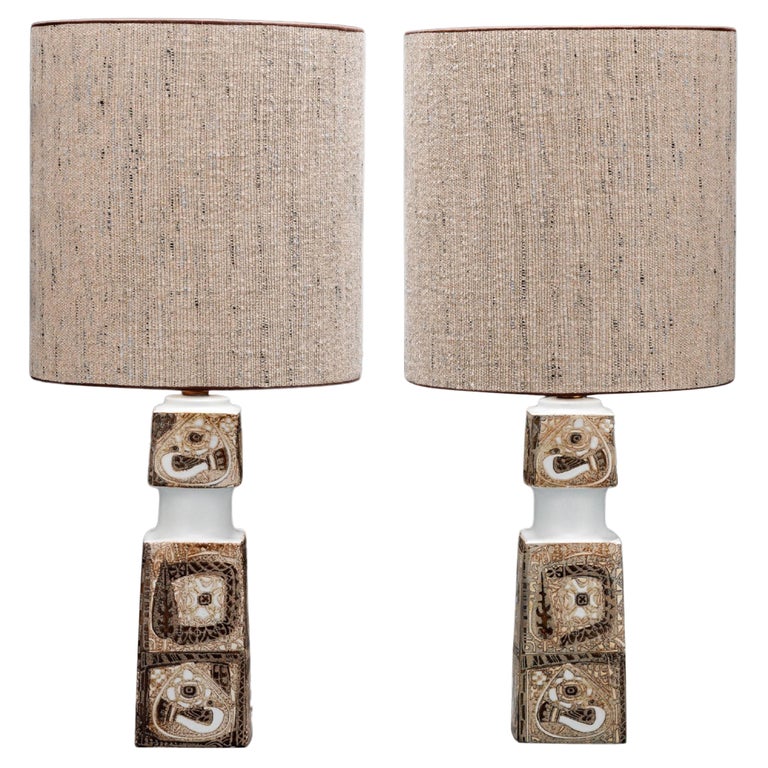 Pair of Royal Copenhagen Nils Thorssen 'Baca' Table Lamps, Custom ...