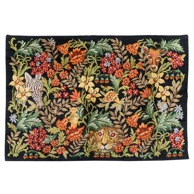 Mid-20th Century Handmade Portuguese Piled Accent Rug For Sale at 1stDibs